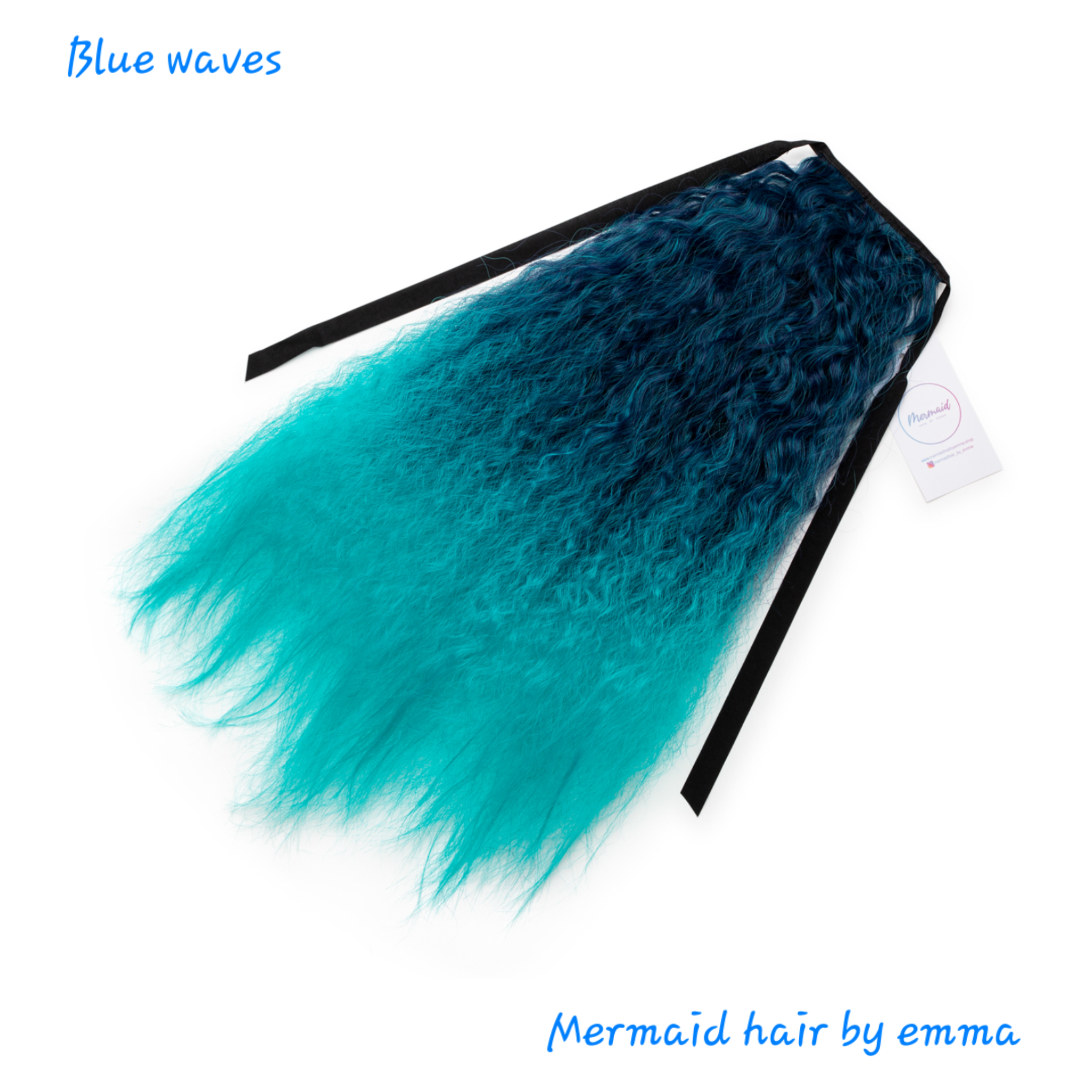 Kids Ocean Blue Clip-in Hair Extensions | Reusable Mermaid Waves 22 ...
